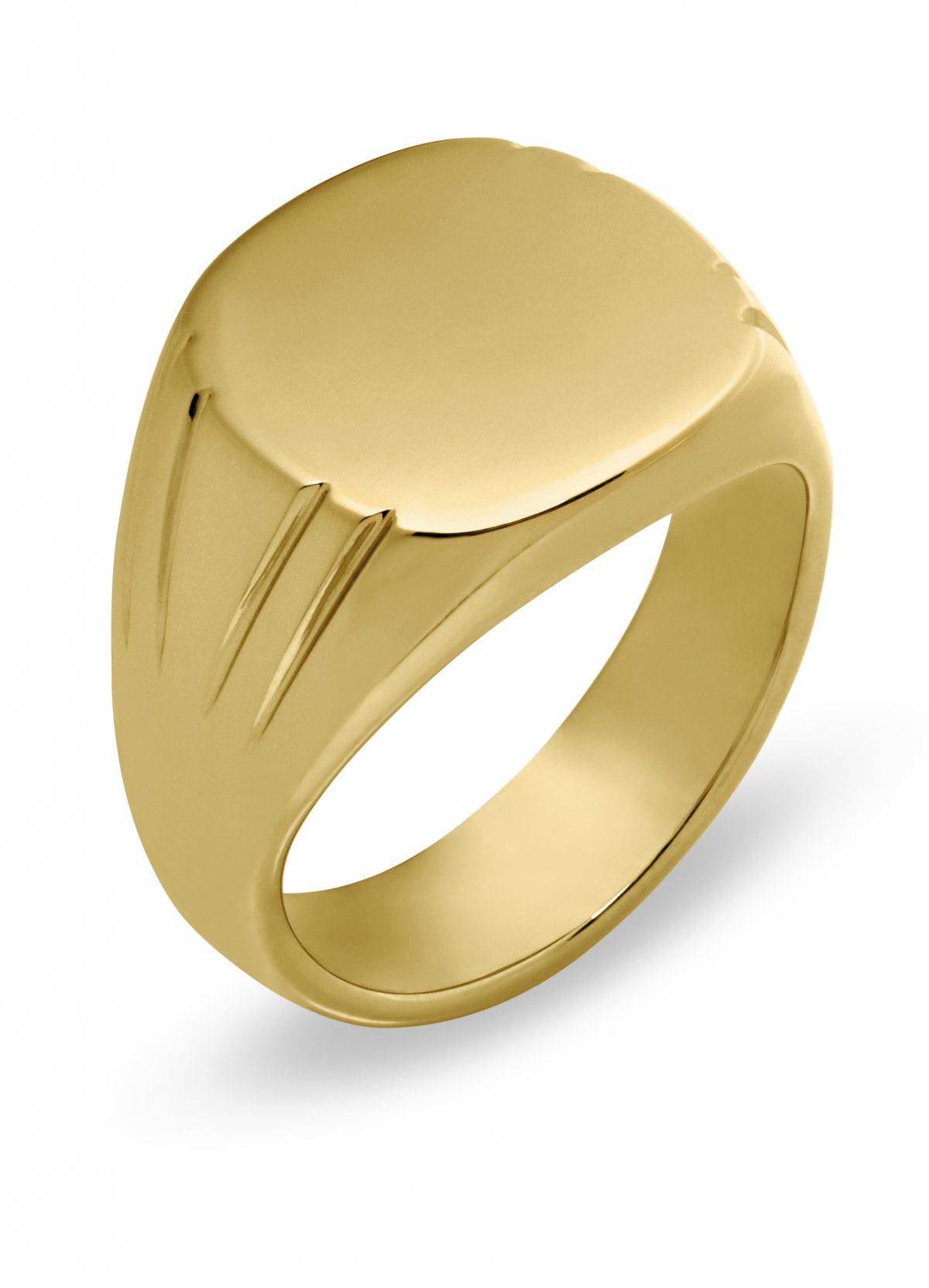 Signature ring med riller, 14kt rødguld - Signature - Müllers Guldsmedje